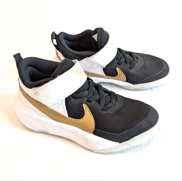 Nike | Shoes | Nikr Kids Black And Gold Athletic Shoes Sneakers Size 1 ...